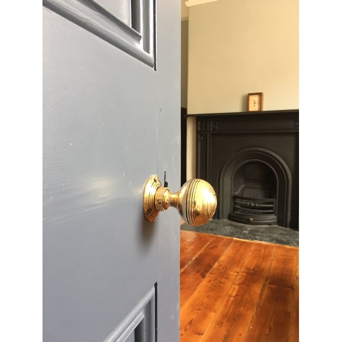 Georgian Door Knobs Brass Reeded Large (pair)
