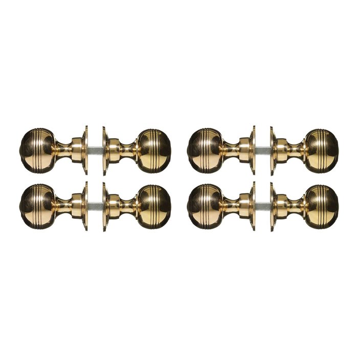 Georgian Door Knobs - Brass Reeded (pair)