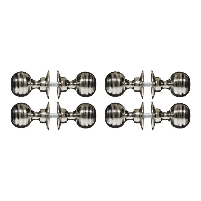 Victorian Door Knobs - Nickel Beehive (pair)